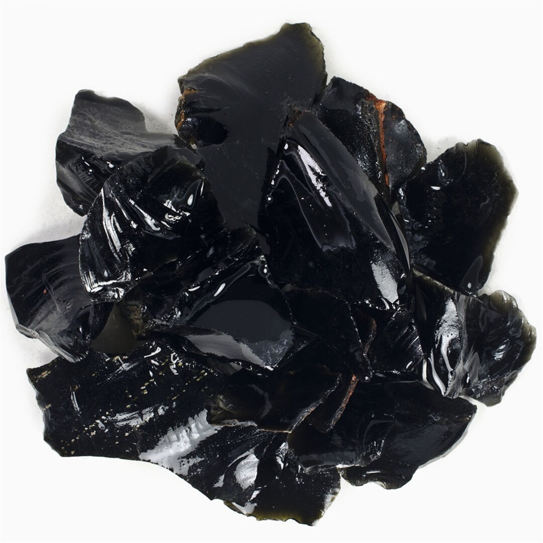 Hypnotic Gems: 1 Lb Wholesale Black Obsidian Rough Stones Tumbling ...