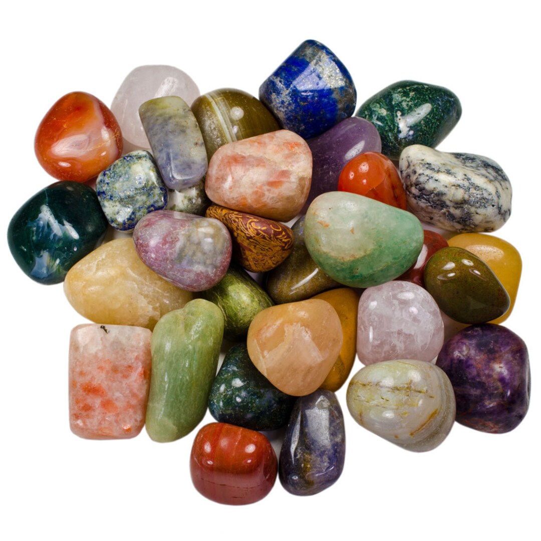 2 Pounds RARE Indian Tumbled Polished Natural Stones Assorted Mix ...
