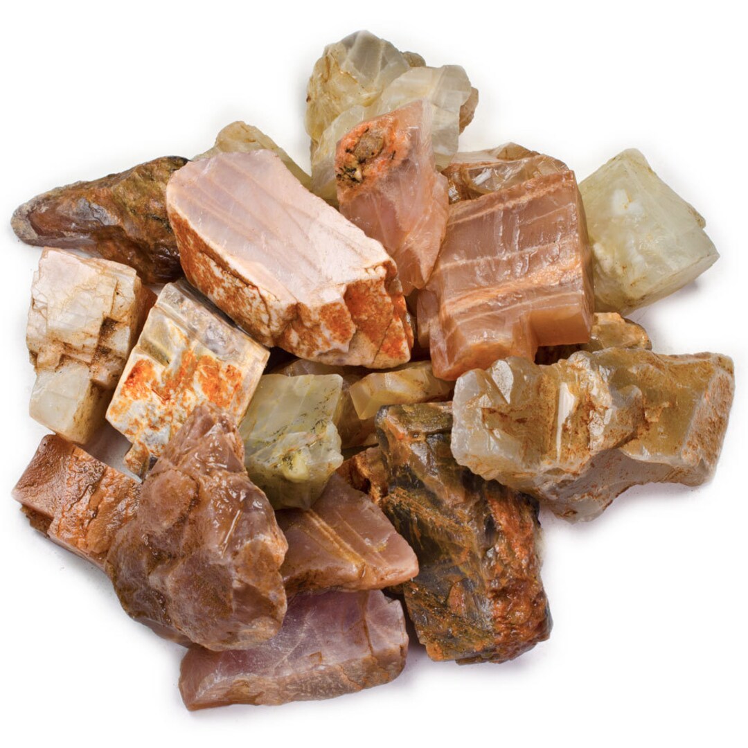 Hypnotic Gems Materials: 1 Lb Bulk Rough Earth Tone Moonstone Stones ...