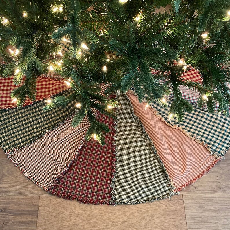 Primitive Ragged Christmas Tree Skirt Kit Plus Pattern - Etsy