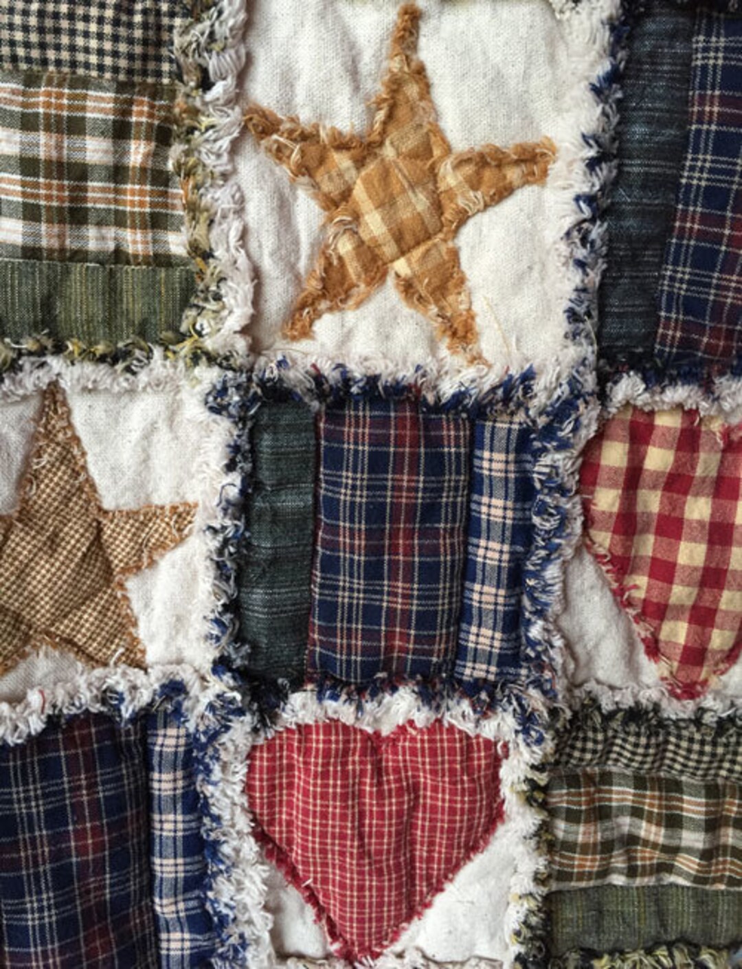 Folk Art Ragged Quilt Throw Pattern Digital Download - Etsy