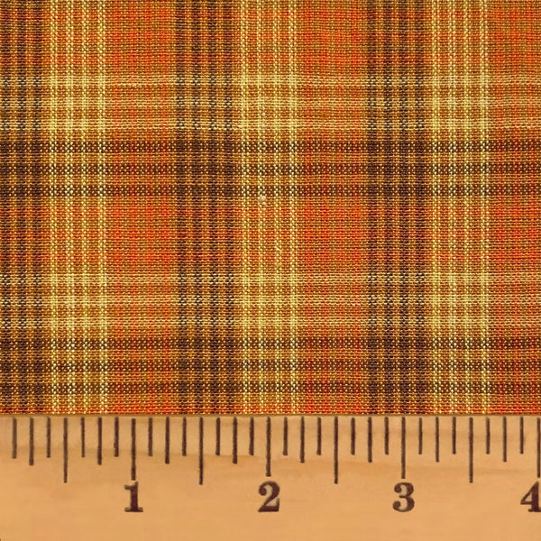 Orange Plaid Fabric - Etsy
