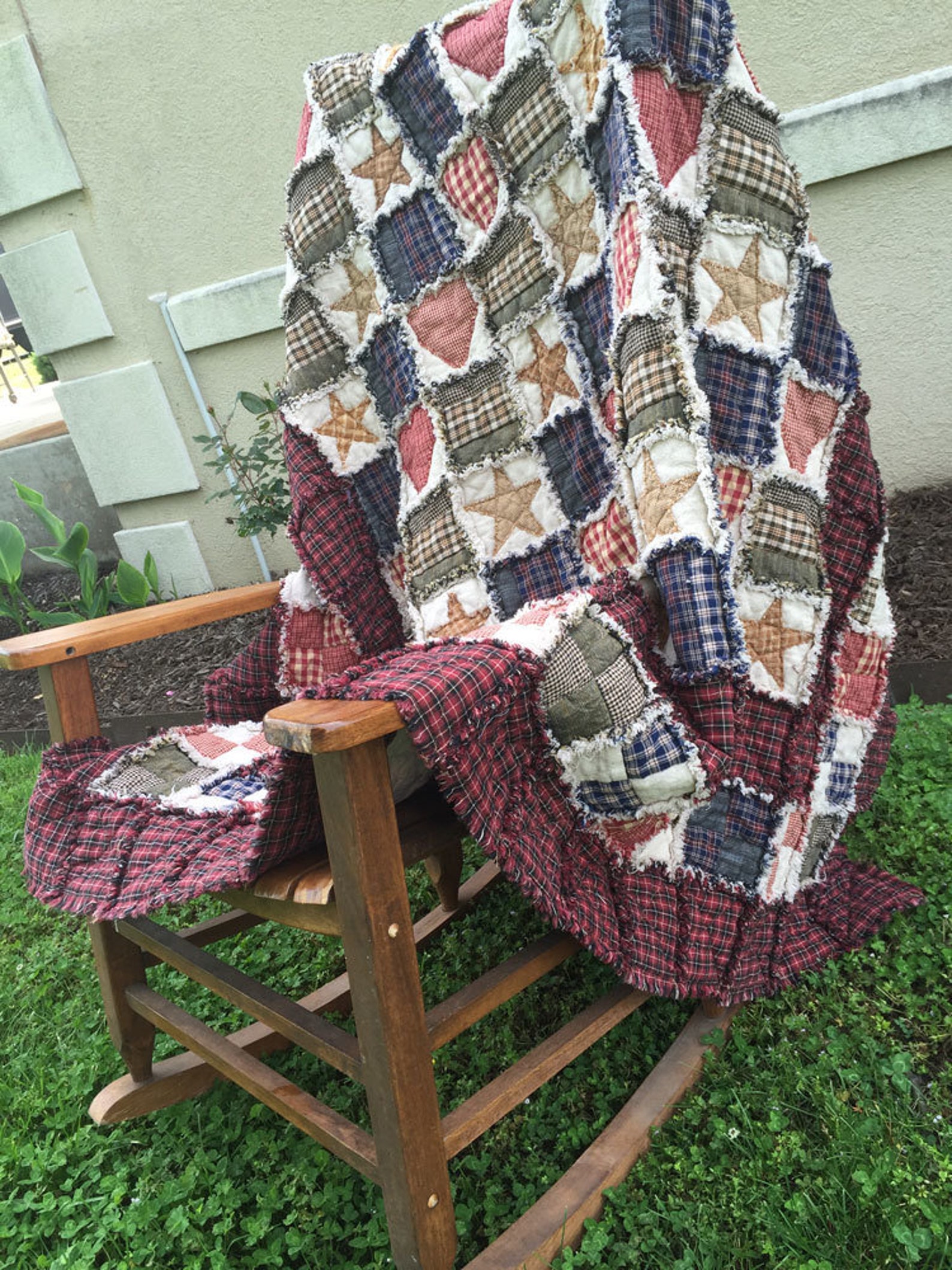 Folk Art Ragged Quilt Throw Pattern Digital Download - Etsy