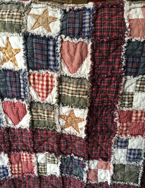 Folk Art Ragged Quilt Throw Pattern Digital Download - Etsy