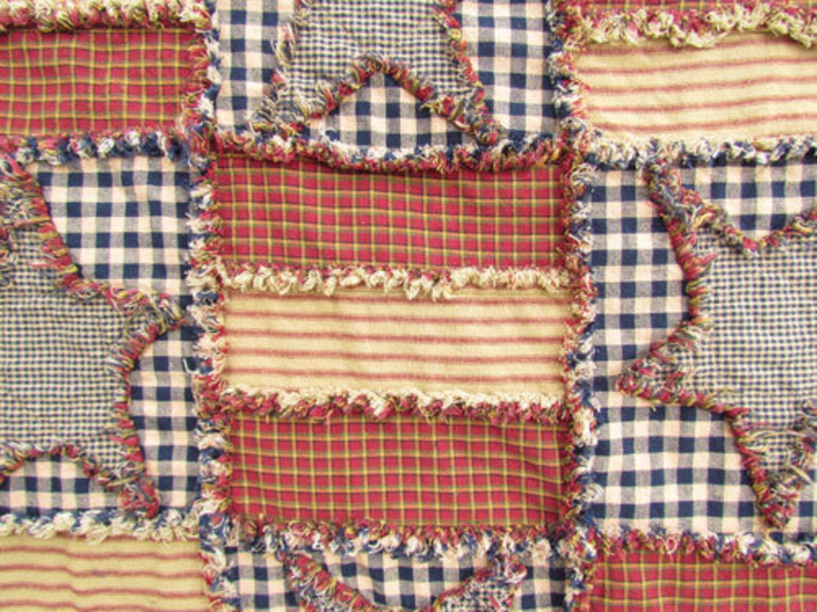 Stars 'n Stripes Quilt Ragged Style Pattern Digital | Etsy