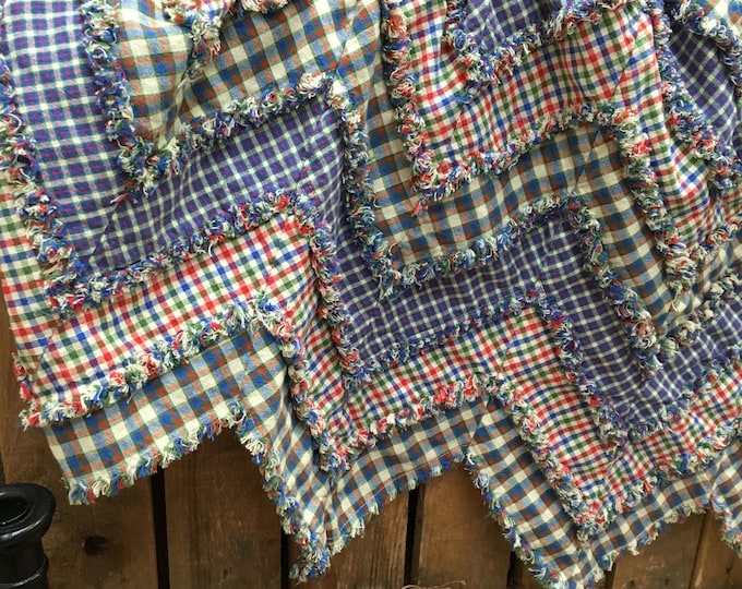 Farmhouse Style Black and White Rag Quilt - Etsy