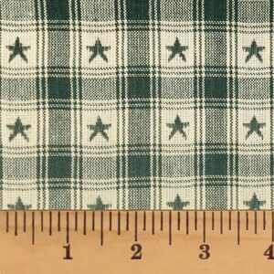Full Yard Farmhouse Green Star Dobby Homespun Cotton Plaid Fabric - Etsy