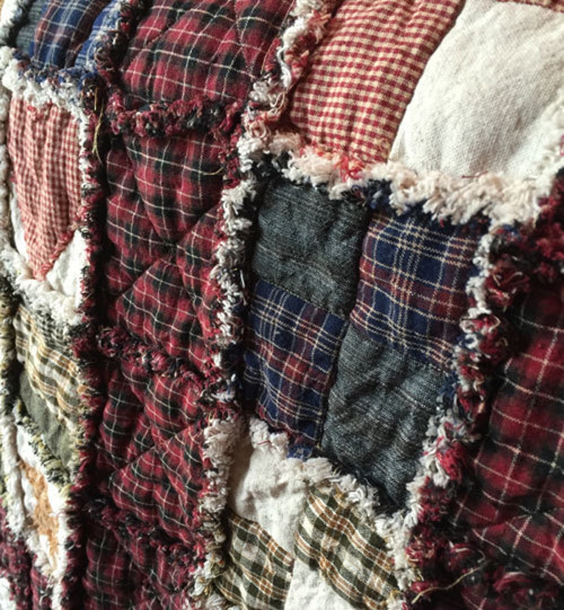 Folk Art Ragged Quilt Throw Pattern Digital Download - Etsy