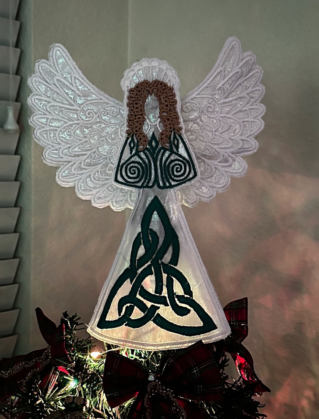 10 Inch Irish Dancer Angel Tree Topper, Embroidered Organza Angel - Etsy