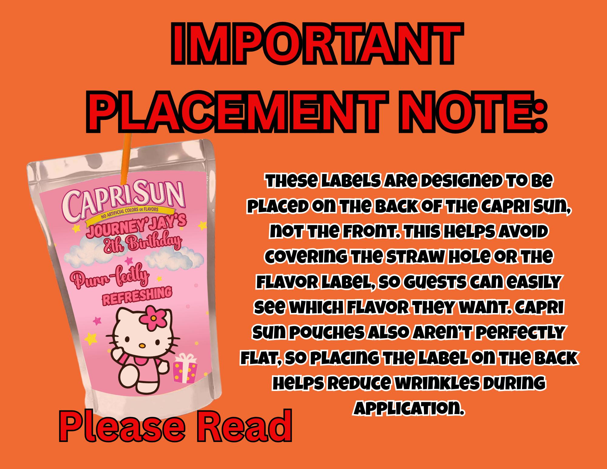 Custom Kitty Capri Sun Labels: Birthday Party Favors - Etsy