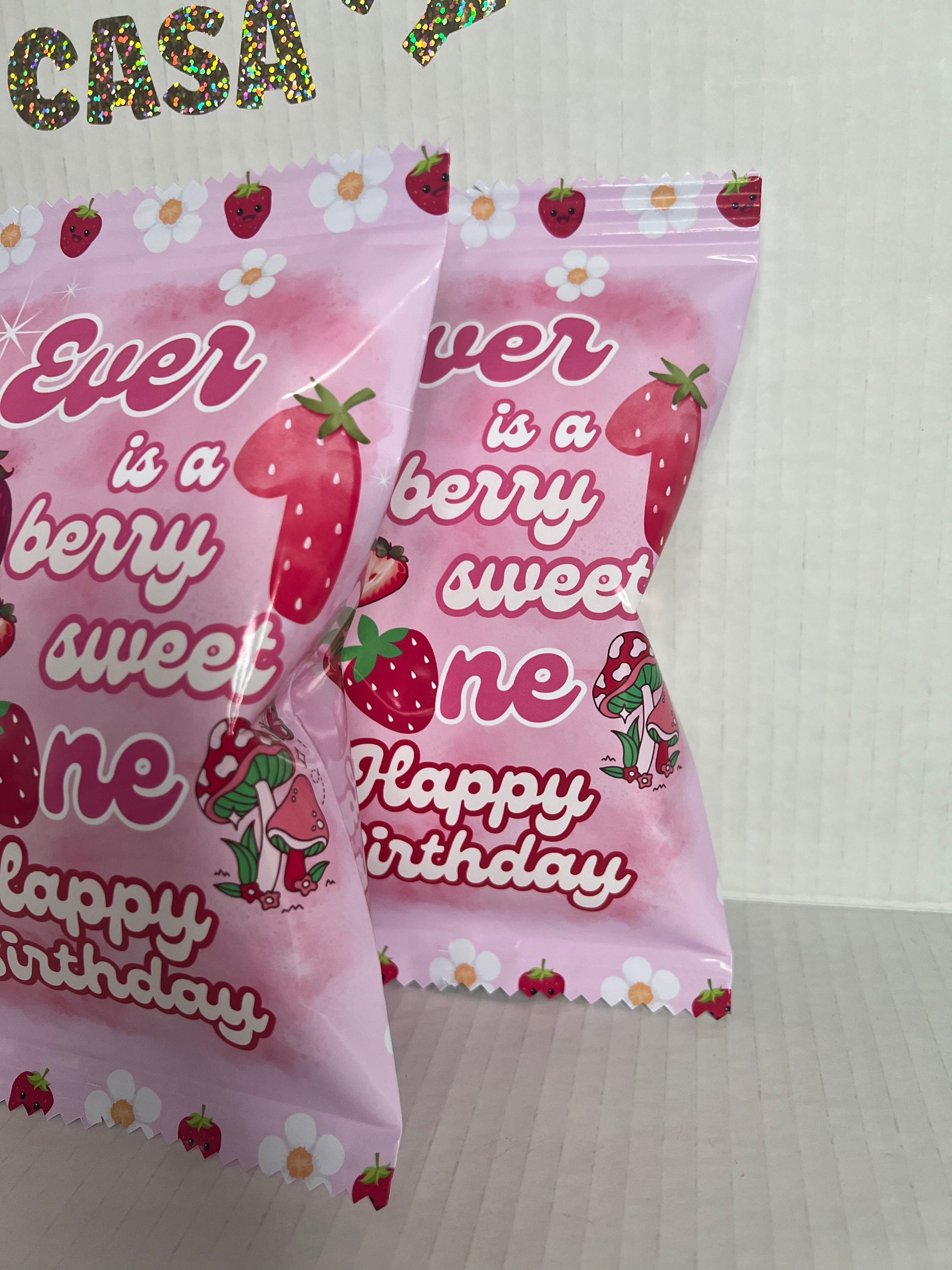 Custom Party Favors, Berry Sweet One Birthday Chip Bag, 1st Birthday ...