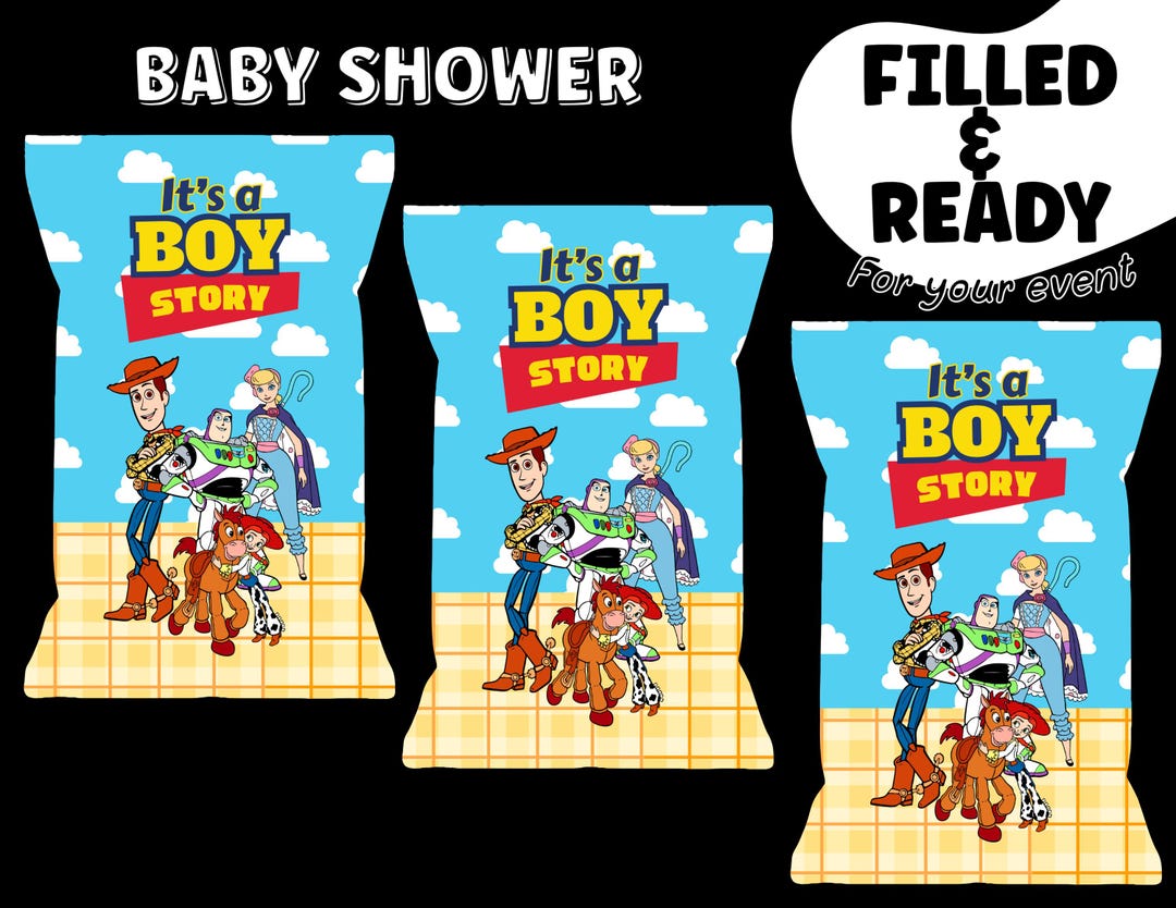 Toy Story Baby Shower Favors: Custom Chip Bags, Personalized Party ...
