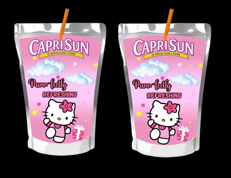 Custom Kitty Capri Sun Labels: Birthday Party Favors - Etsy