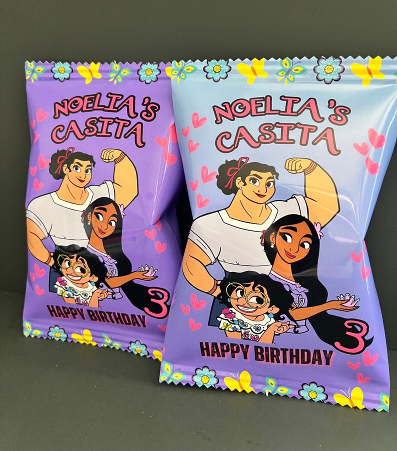 Encanto Party Favors, Personalized Kids Birthday Chip Bag, Mirabel ...