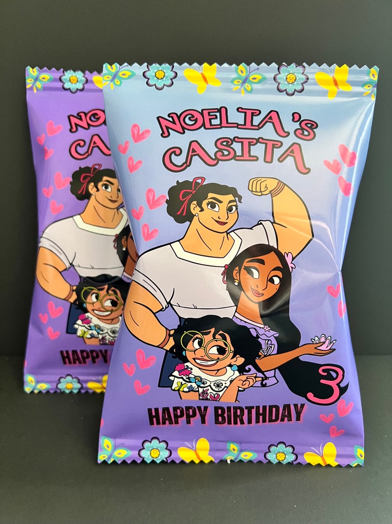 Encanto Party Favors, Personalized Kids Birthday Chip Bag, Mirabel ...