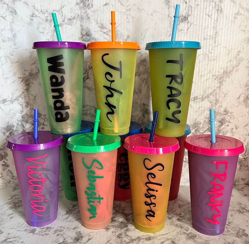 24oz Personalized Color Changing Cup, Besties Gift, Bridesmaids Gifts ...