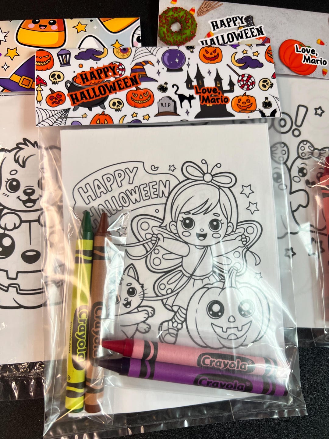 Halloween Mini Coloring Pack: Personalized Party Favors, 4 Sheets ...