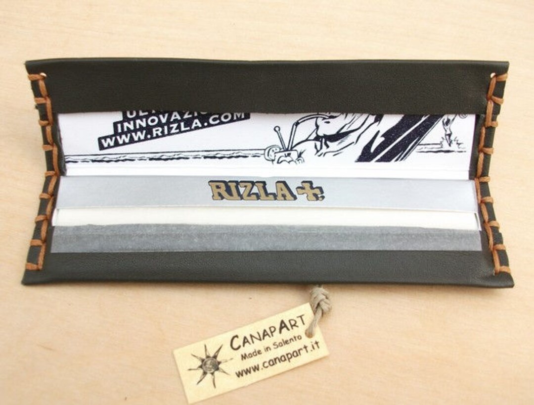 Genuine Leather Paper Holder Handmade Rizla Tuxedo Long Papers ...