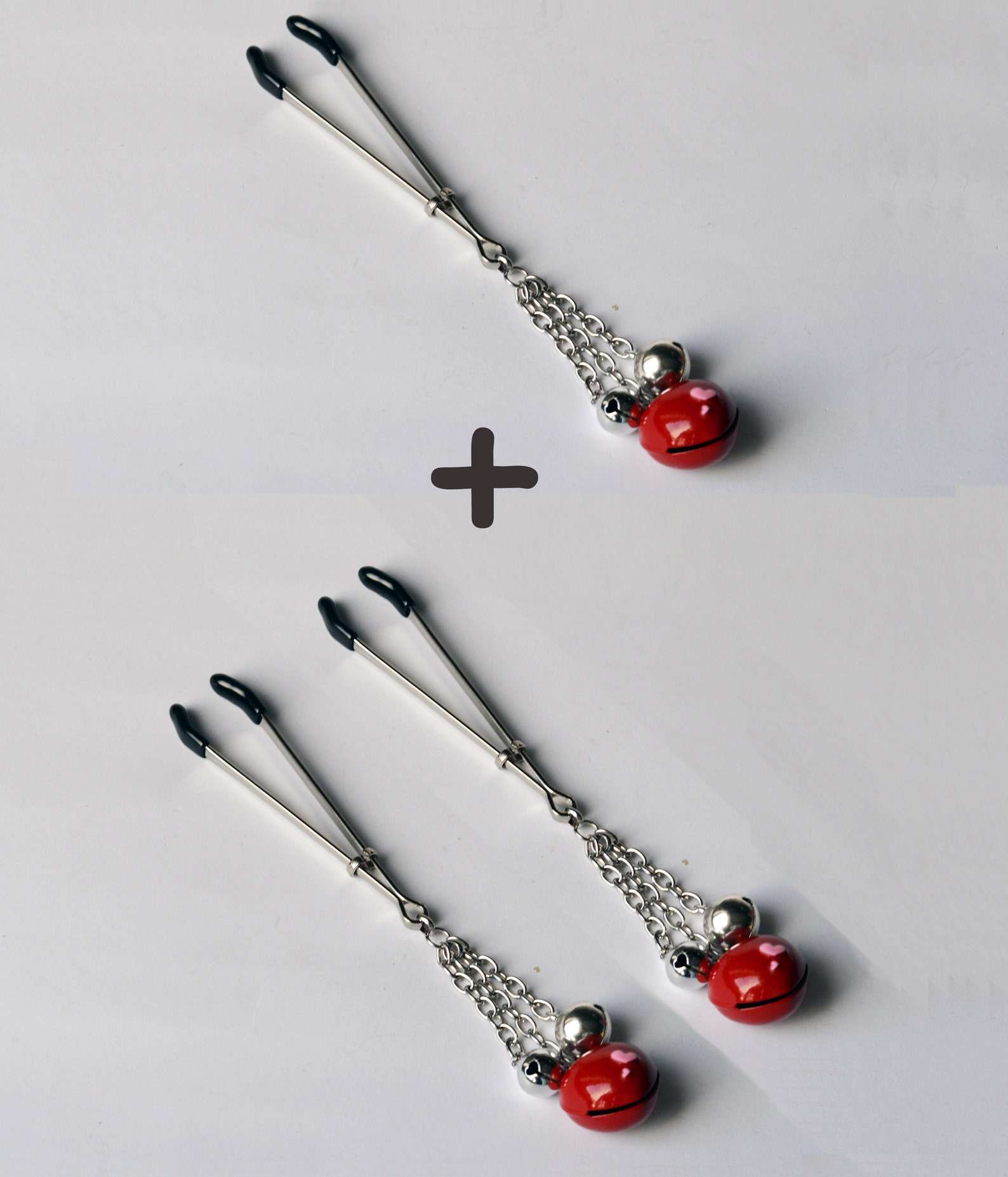 Bell Clit Clamp with Red Hart dangle Clitoral Clamp Pussy | Etsy