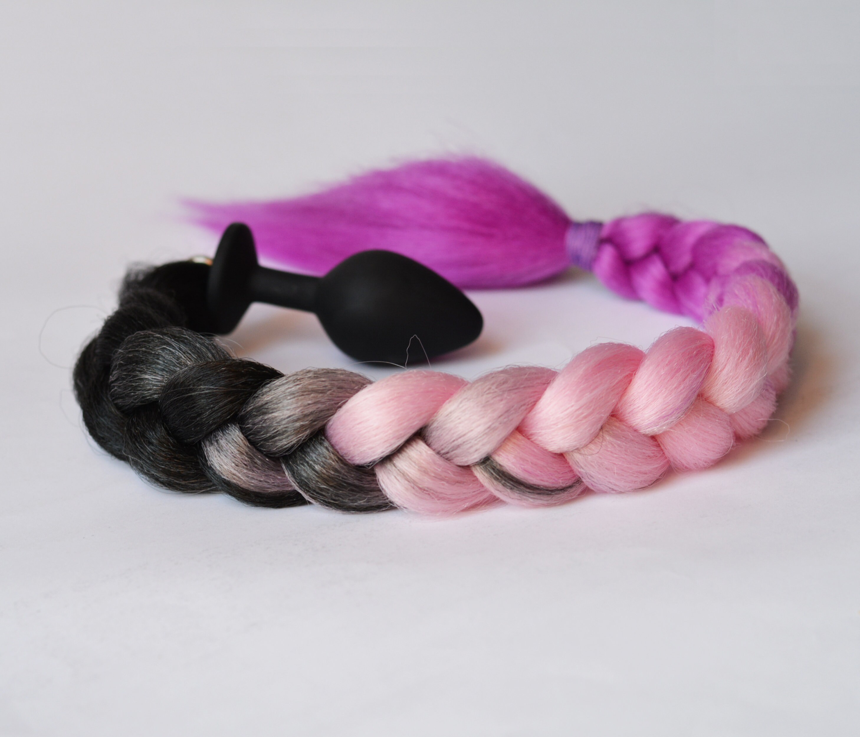 Unicorn Tail Butt Plug Beginer Anal Pla Black Pink Silikone Etsy