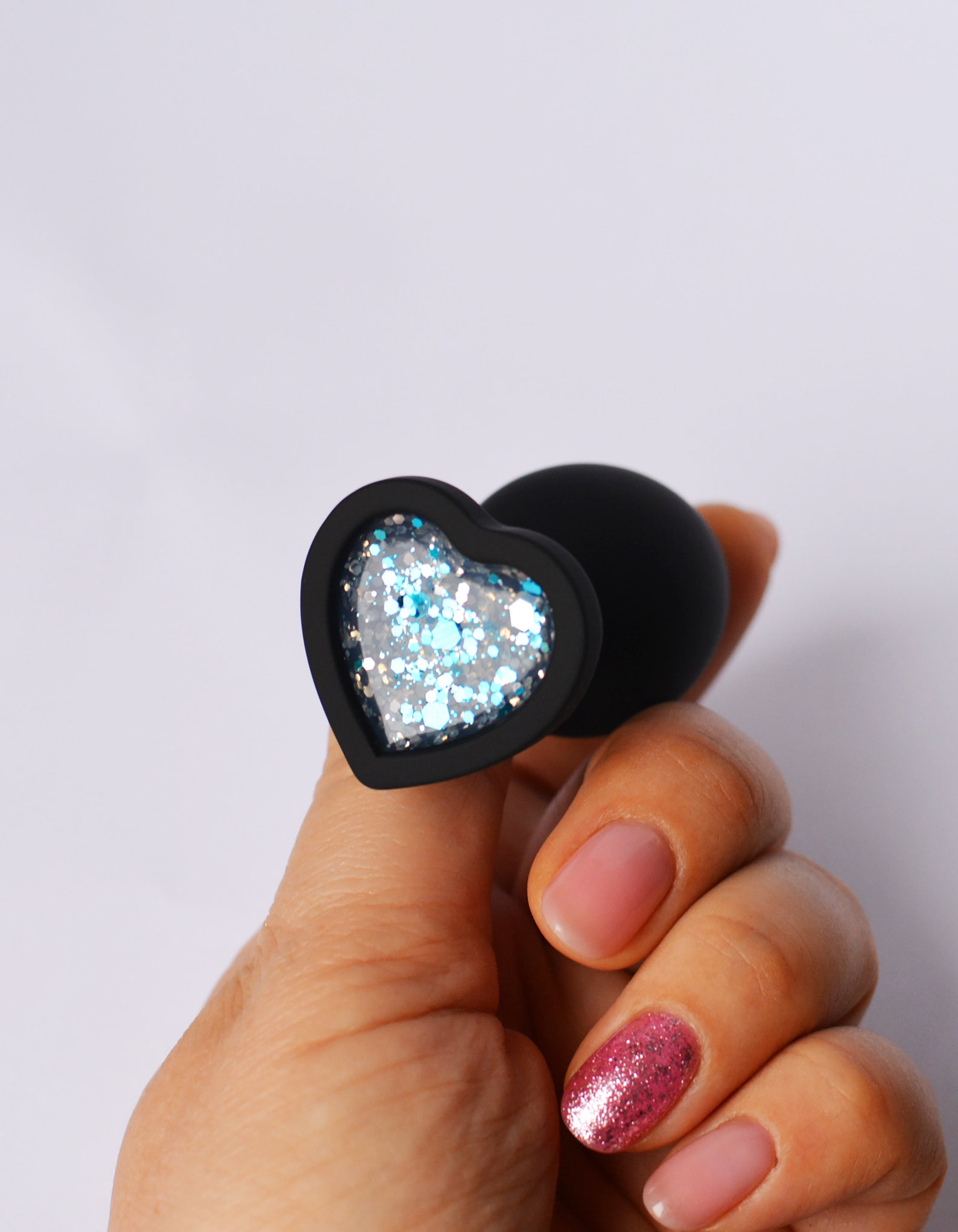 Sparkle Heart Anal Plug Black Shaped Butt Plug Beginer Etsy