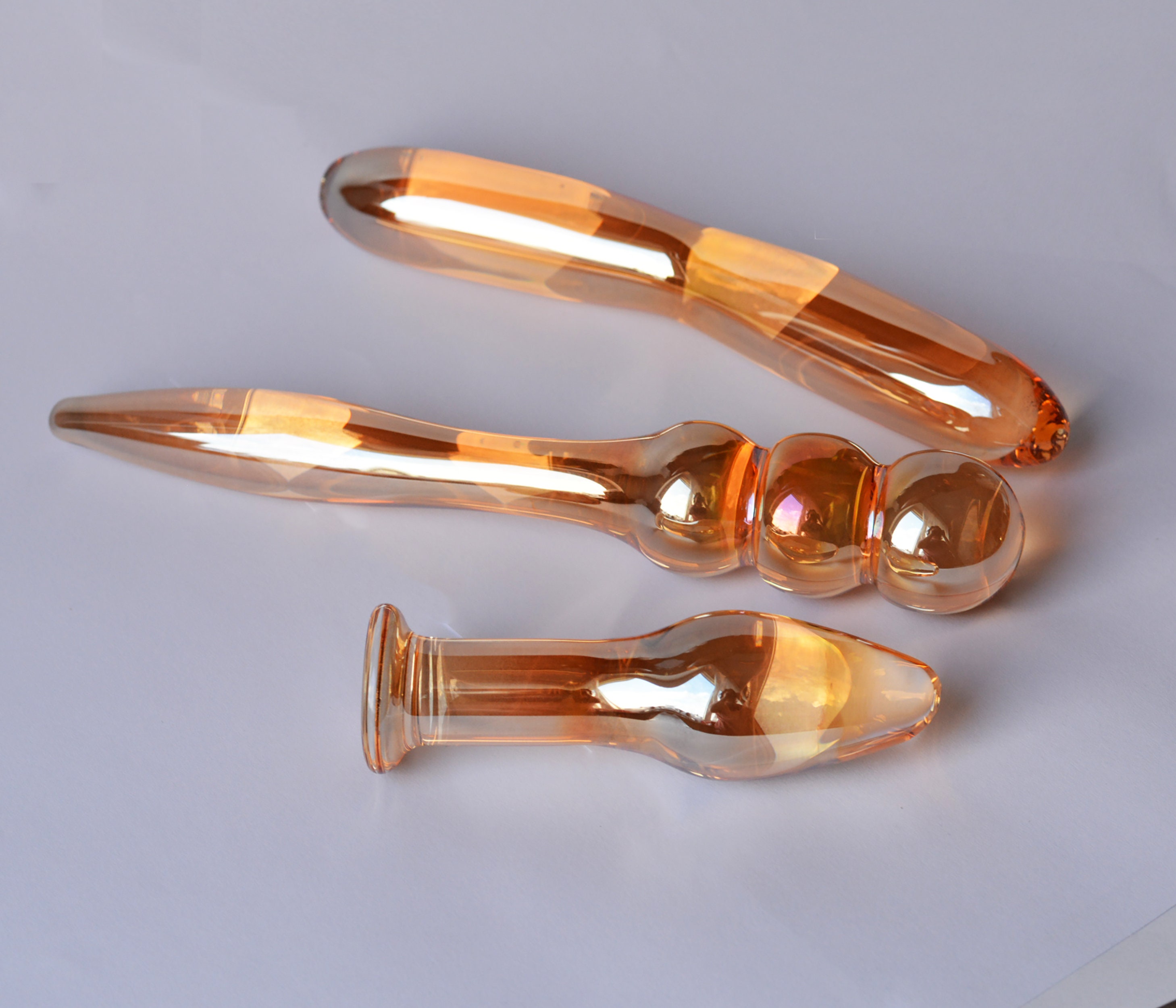 Gold Glass butt Plug / 6 2/3 Glass Wand / Gold Dildo 6 | Etsy