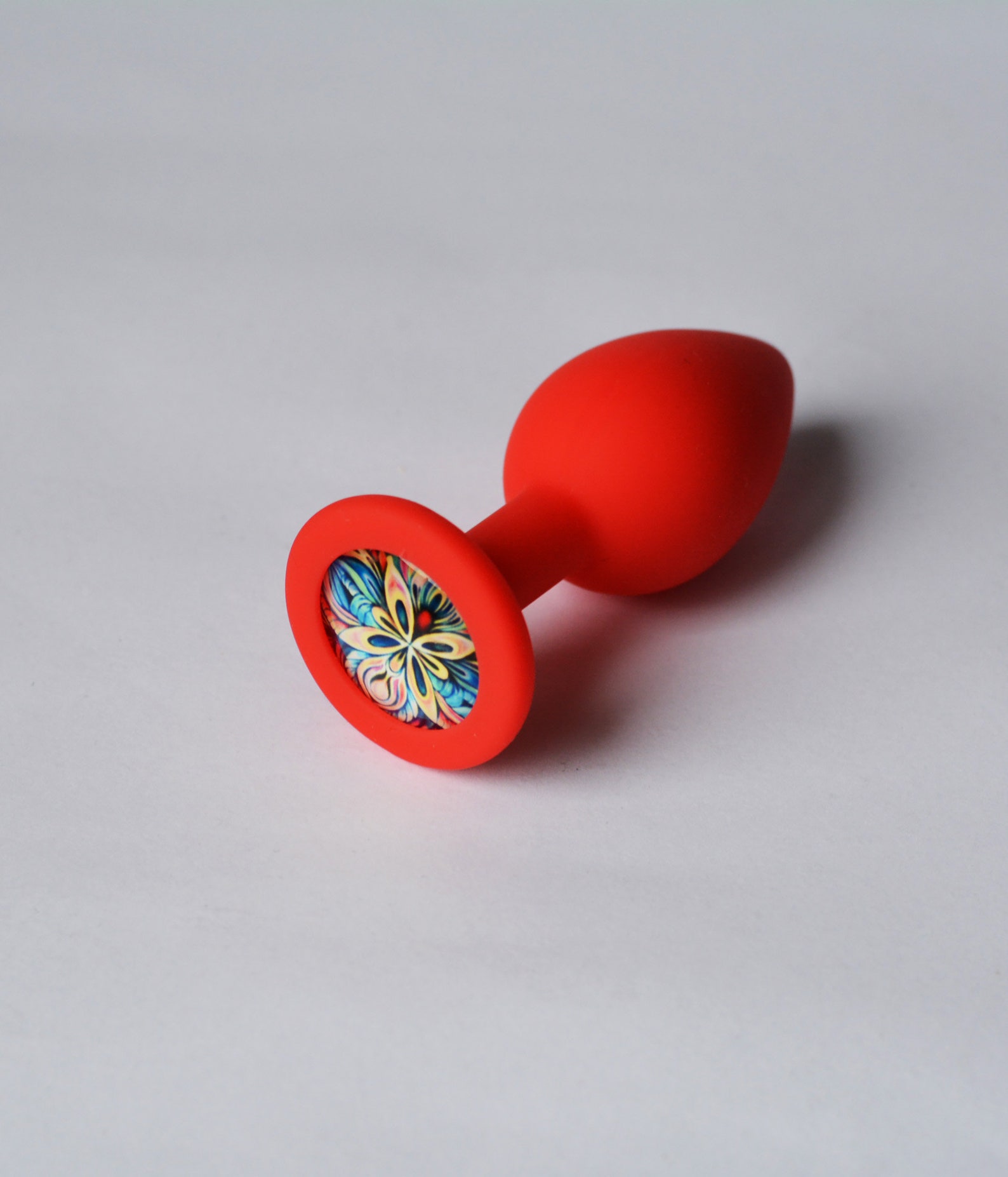 Rainbow Anal Plug Beginer Butt Plug In Black Or Red Flower Etsy