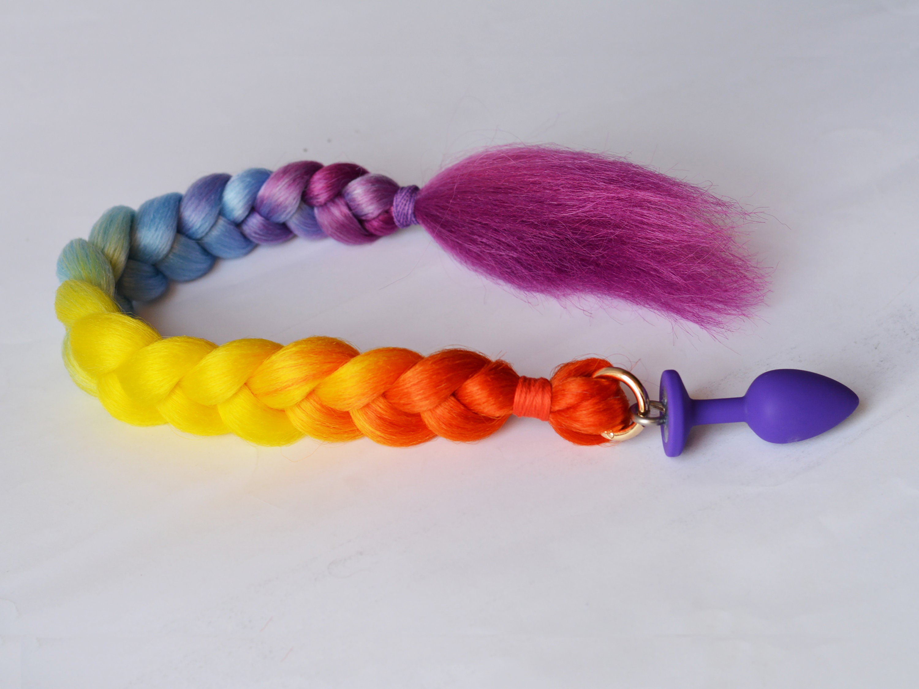 Rainbow Unicorn Tail Butt Plug Beginer Anal Plag Silikone Sex Etsy