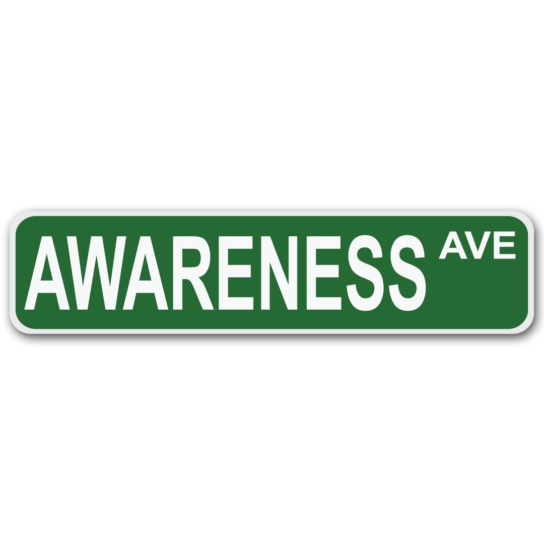 Awareness Avenue 4" X 17" Aluminum Street Sign - Etsy