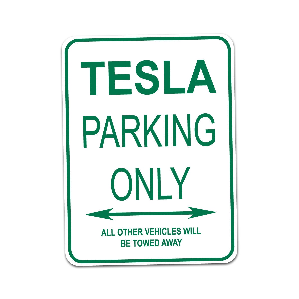 Green TESLA Parking Only 9"x 12" Aluminum Street Sign - Etsy