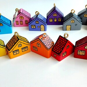 House Keychain Unique Handmade Nice Small Wooden Houses Key Ring Gift ...