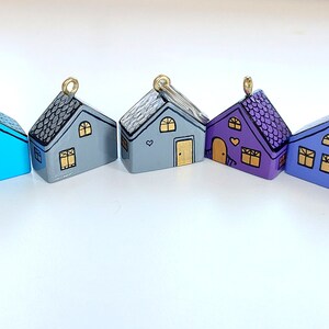 House Keychain Unique Handmade Nice Small Wooden Houses Key Ring Gift ...