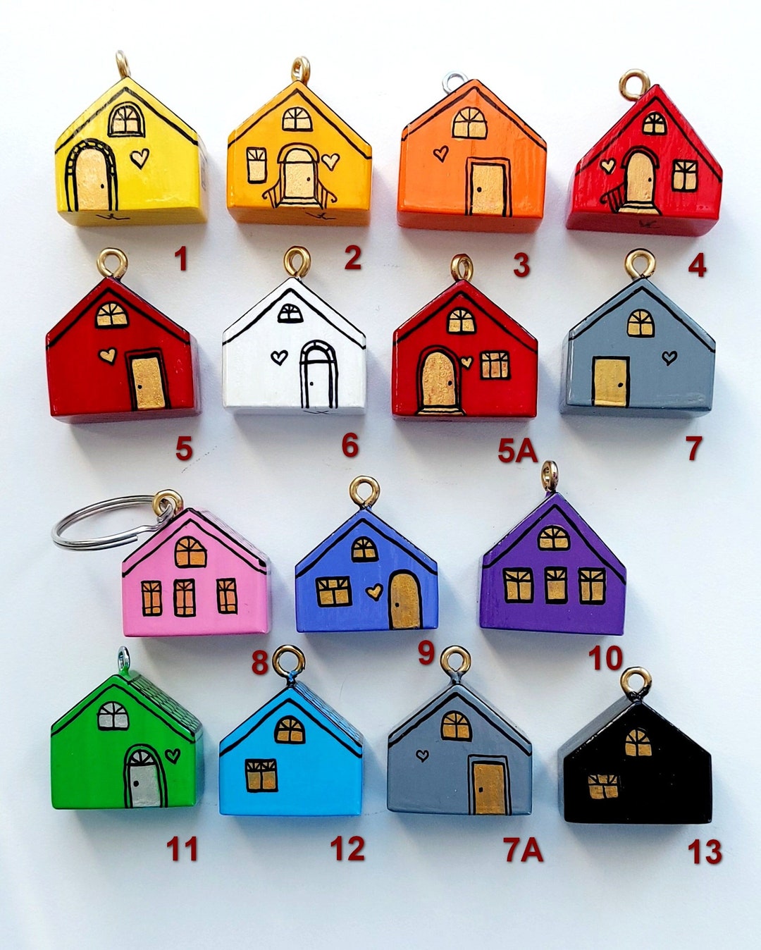 House Keychain Unique Handmade Nice Small Wooden Houses Key - Etsy