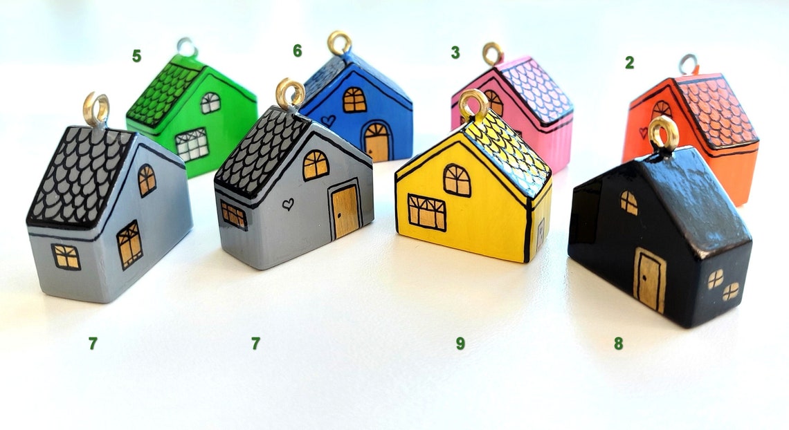 House Keychain Unique Handmade Nice Small Wooden Houses Key - Etsy