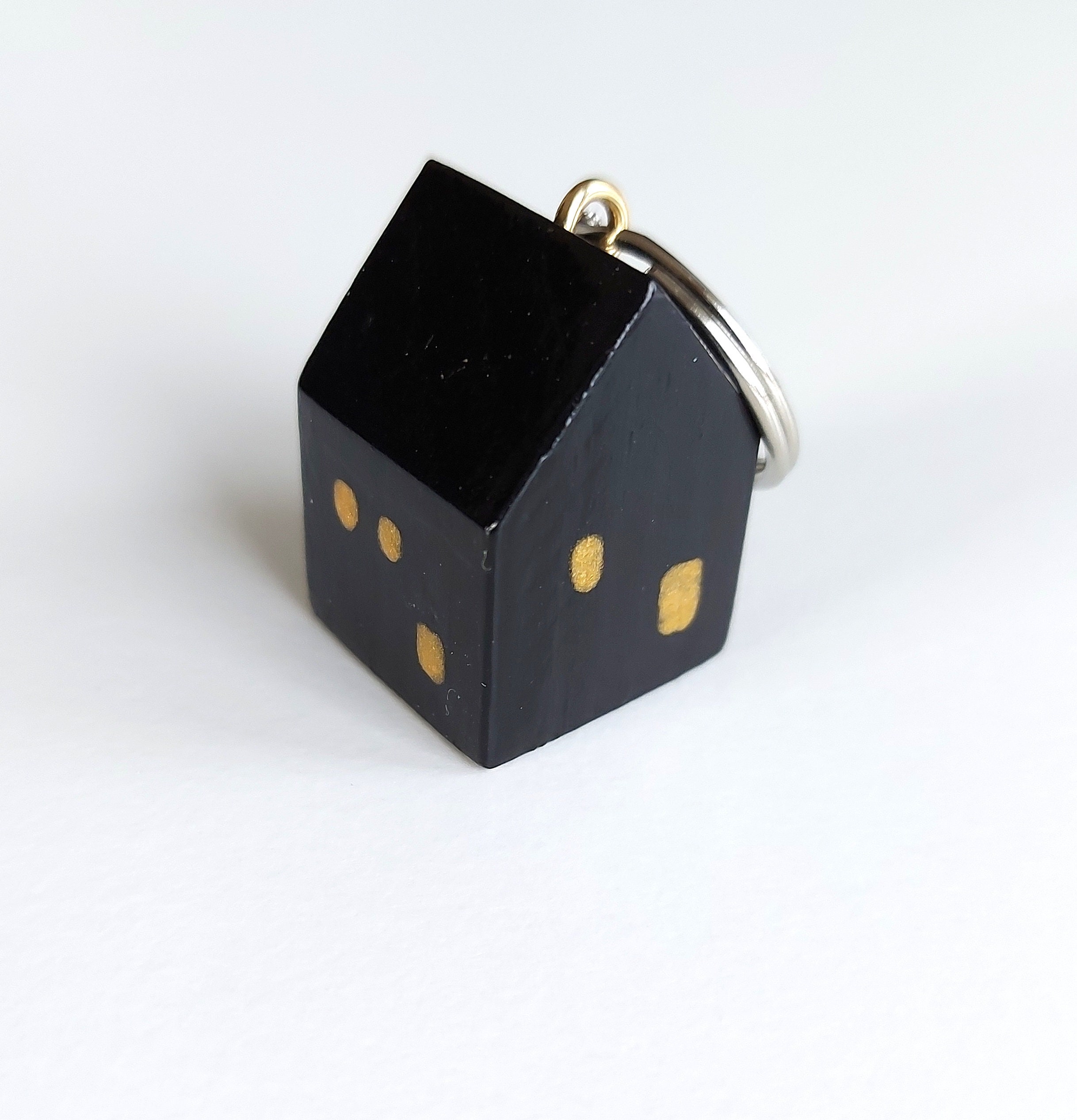 House Keychain Unique handmade nice small wooden houses Key | Etsy