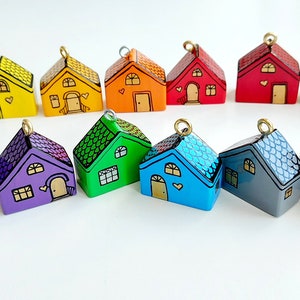 House Keychain Unique Handmade Nice Small Wooden Houses Key Ring Gift ...