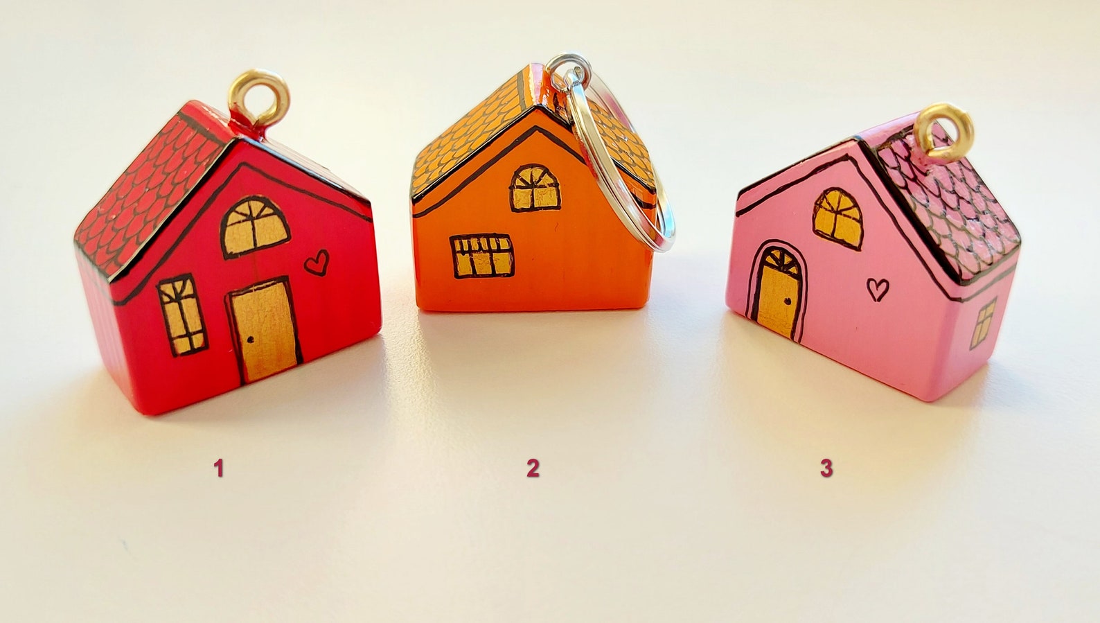 House Keychain Unique Handmade Nice Small Wooden Houses Key - Etsy