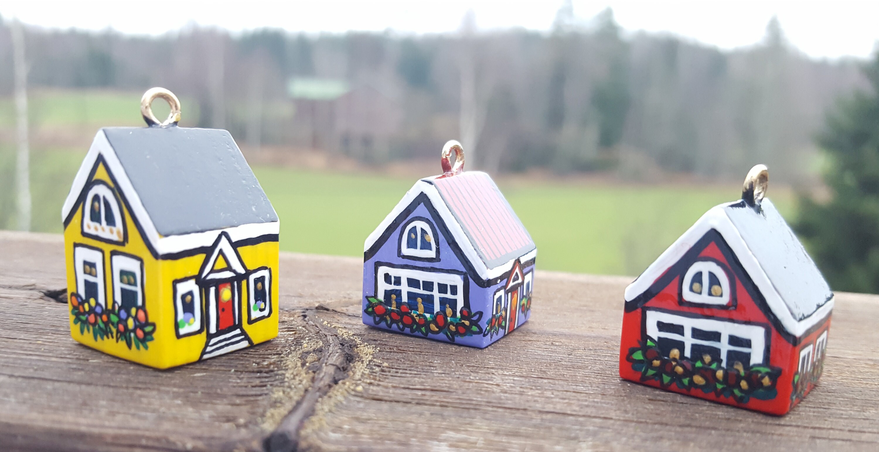 Unique handmade nice small Wooden Houses Christmas Tree | Etsy