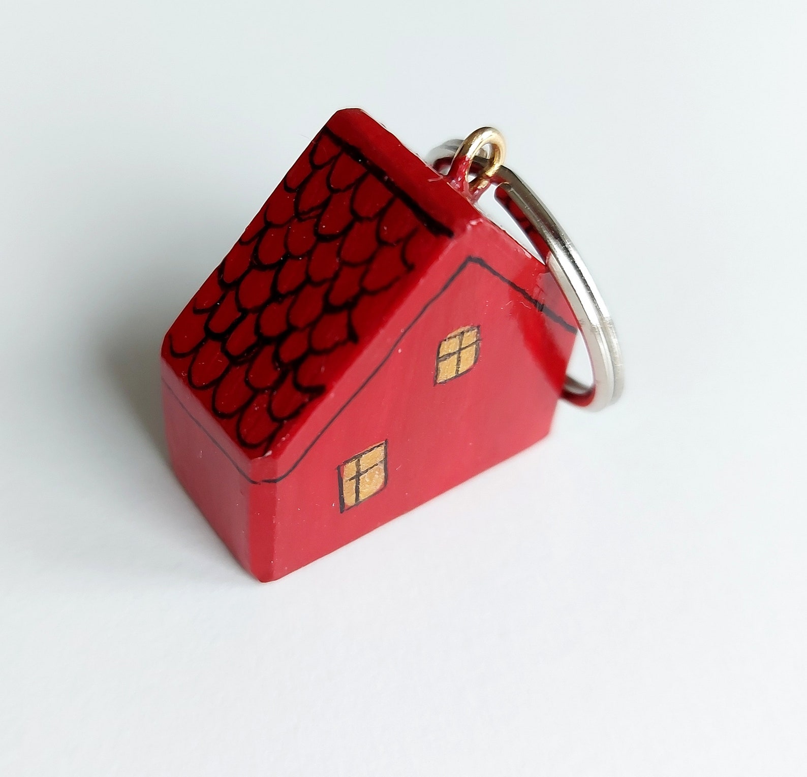 House Keychain Unique Handmade Nice Small Wooden Houses Key - Etsy