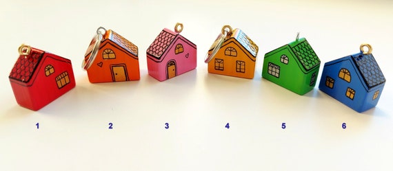 House Keychain Unique Handmade Nice Small Wooden Houses Key - Etsy