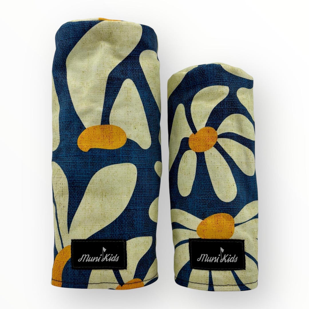 Daisy Golf Headcover: Retro Blue, Yellow, and White Canvas - Etsy