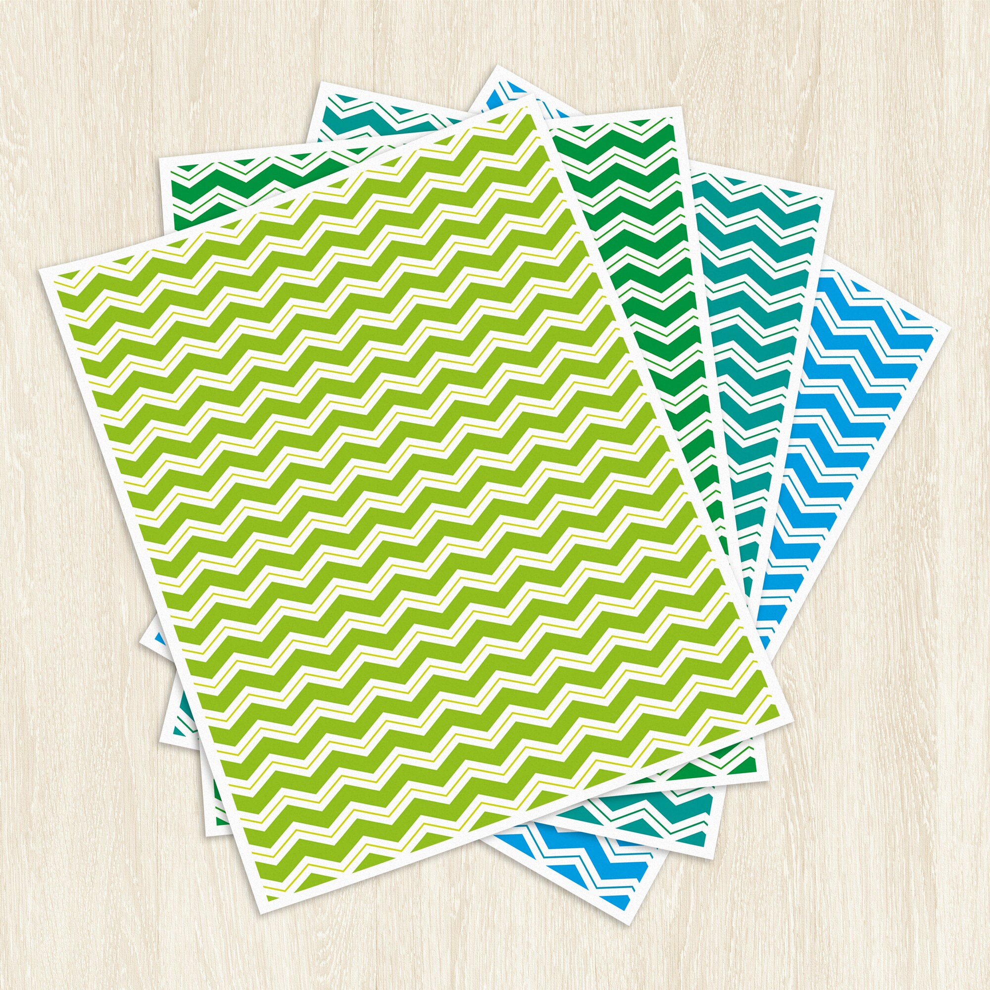 Rainbow Chevron Printable Pattern Paper Set - Etsy