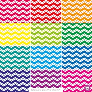 Rainbow Chevron Printable Pattern Paper Set - Etsy
