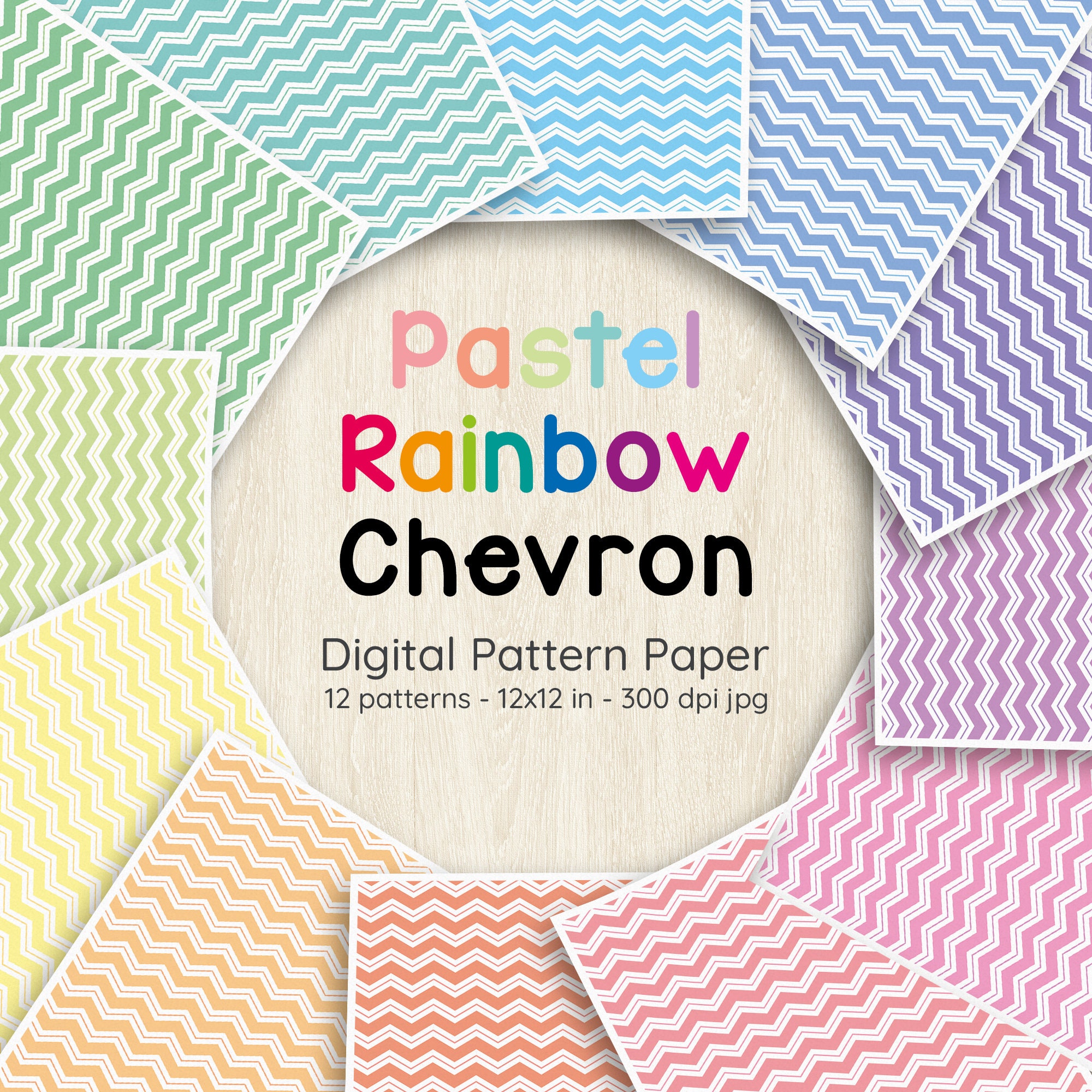 Pastel Rainbow Chevron