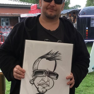 Caricature in Black and White of One Person - Etsy