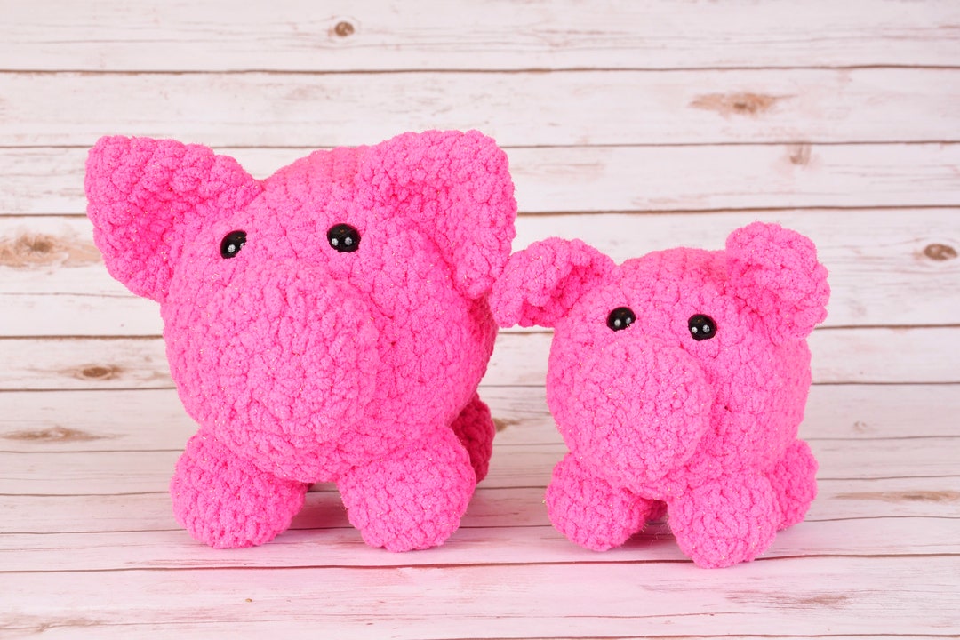 Crochet Amigurumi Sparkle Hot Pink Pig - Etsy