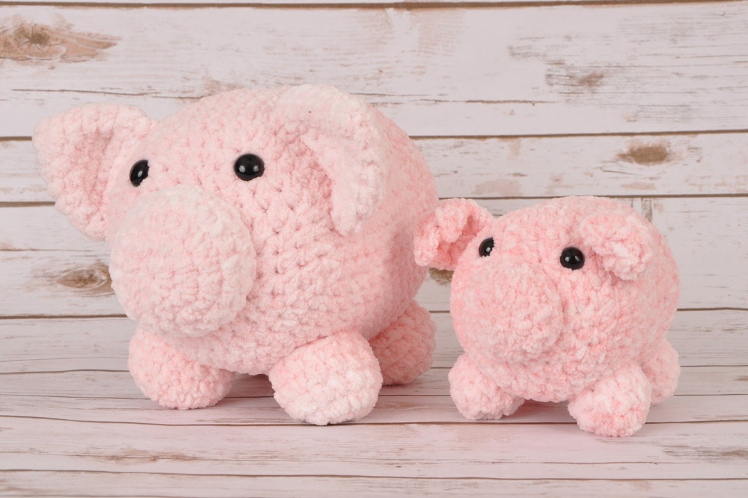 Crochet Pink Plush Pig Handmade Amigurumi Piggy Unique Pig - Etsy