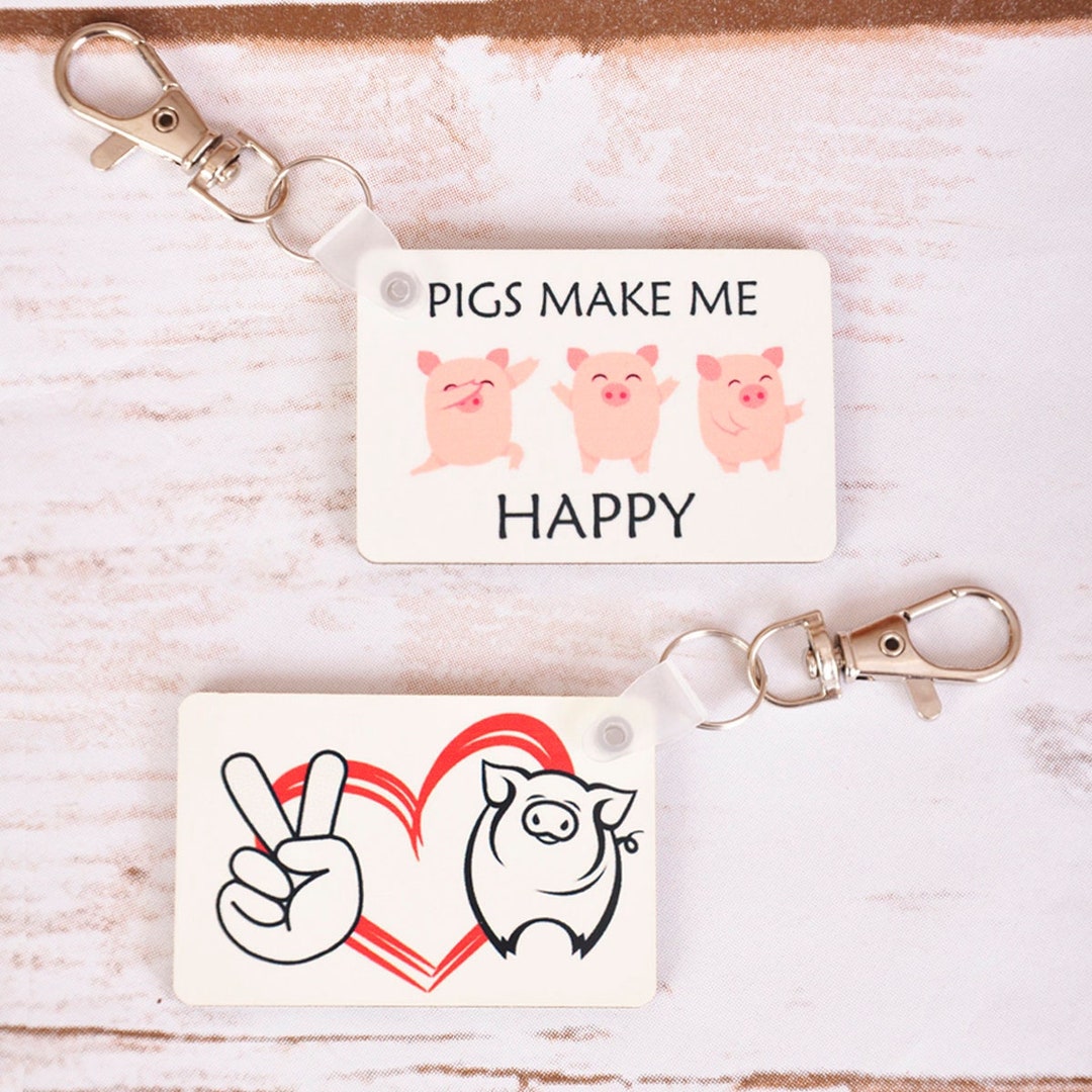 Pig Keychain, Zipper Pull, Purse Charm, Backpack Charm, Key Holder, Pig ...