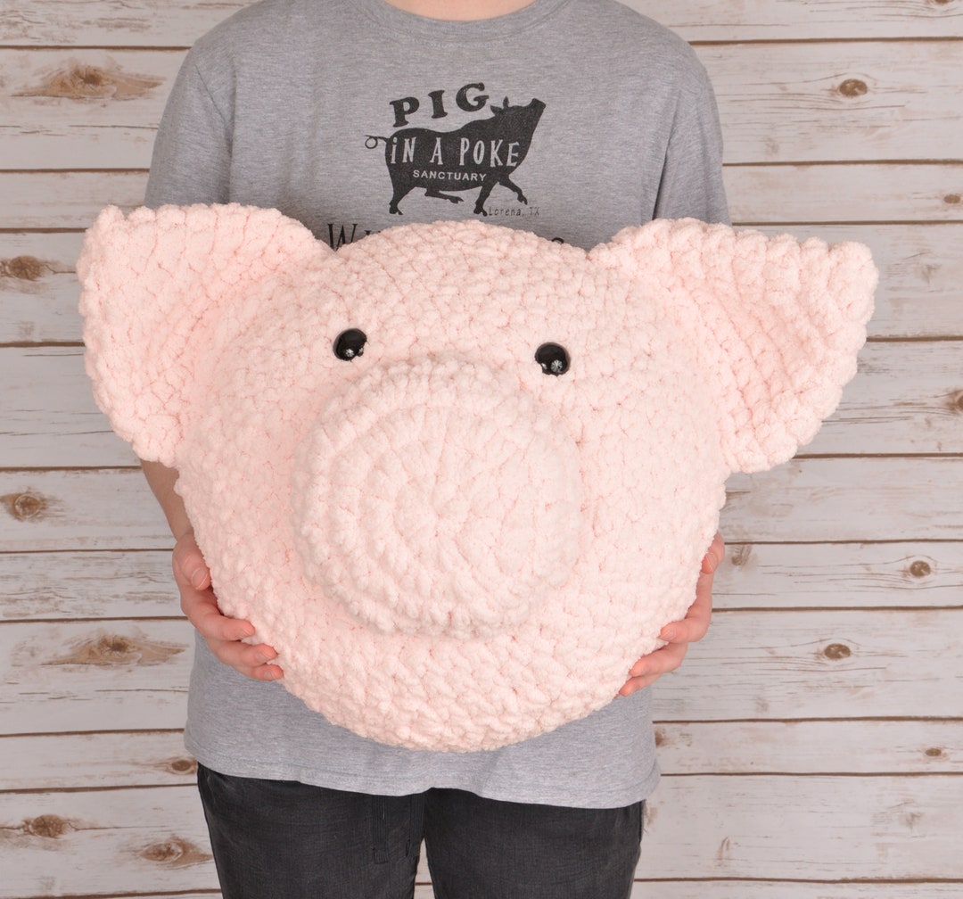 Crochet Mini Potbelly Pink Pig Pillow - Etsy
