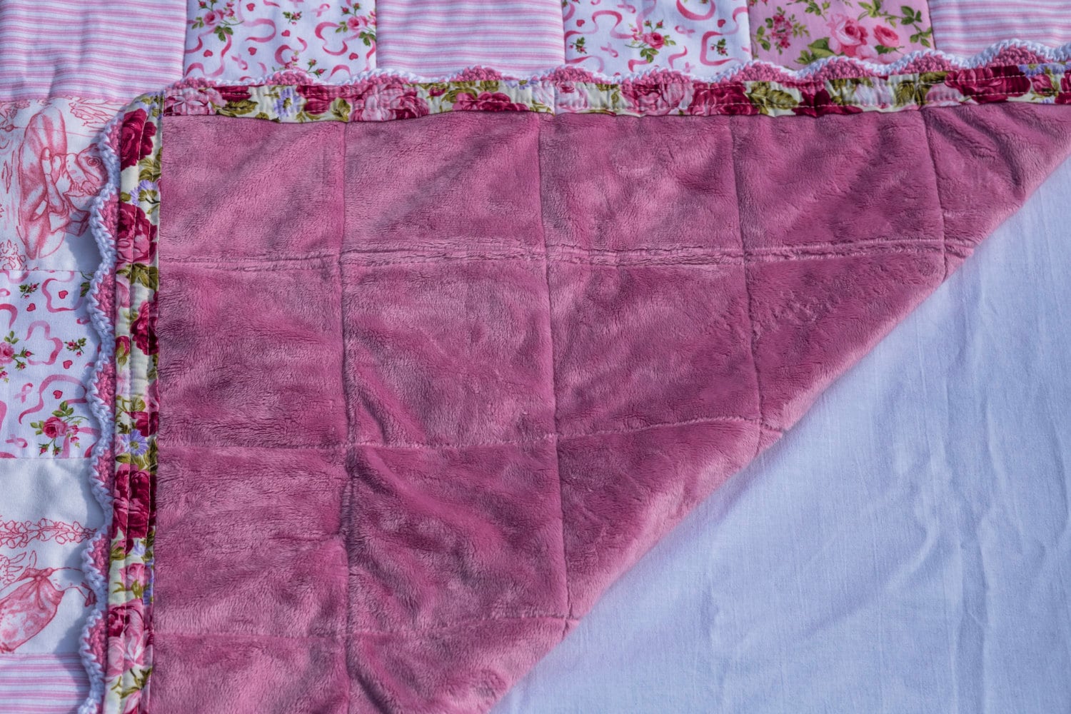 Pink and Green Peter Rabbit Baby Quilt. - Etsy